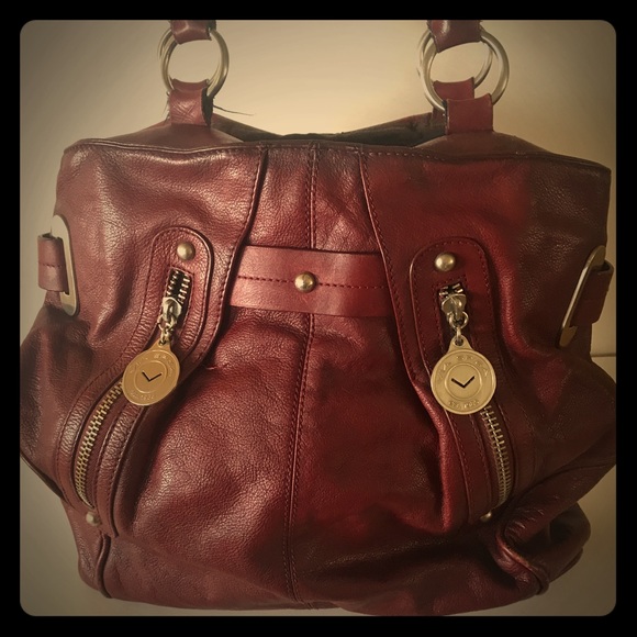 Via Spiga | Bags | Via Spiga Large Red Leather Shoulder Bag | Poshmark